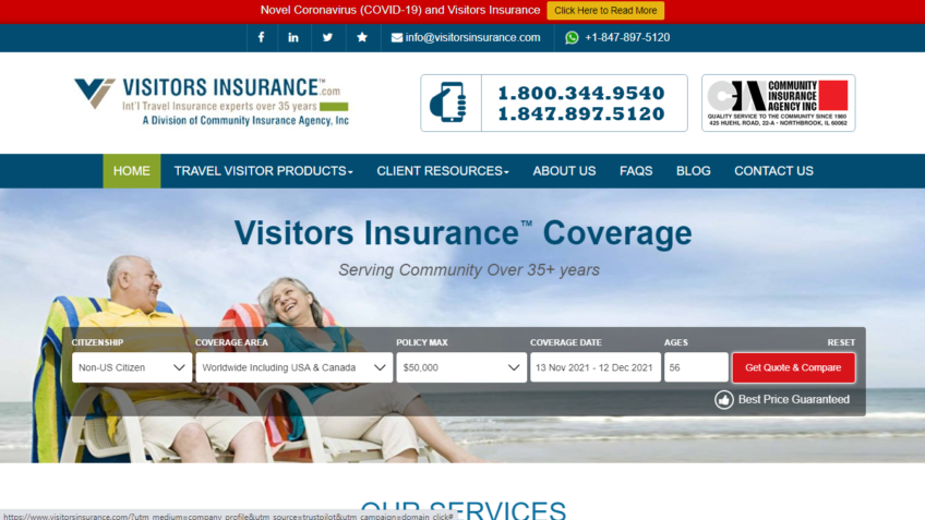 Visitors Insurance Review - Read Reviews And Share Your Experience!